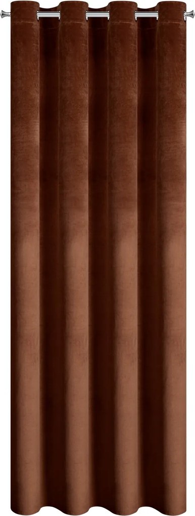ZATEMŇOVACÍ ZÁVĚS NA KROUŽCÍCH MELANIE 140X250 CM SVĚTLE HNĚDÝ