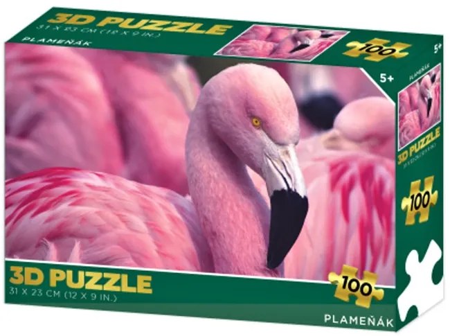 3d puzzle plameňák 100 dílků