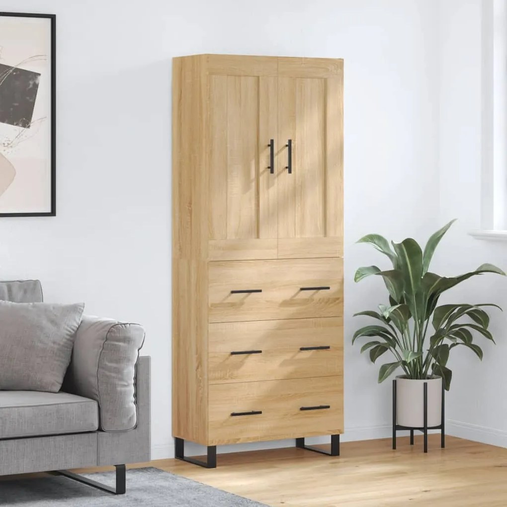 Skříň highboard dub sonoma 69,5 x 34 x 180 cm kompozitní dřevo 3199772