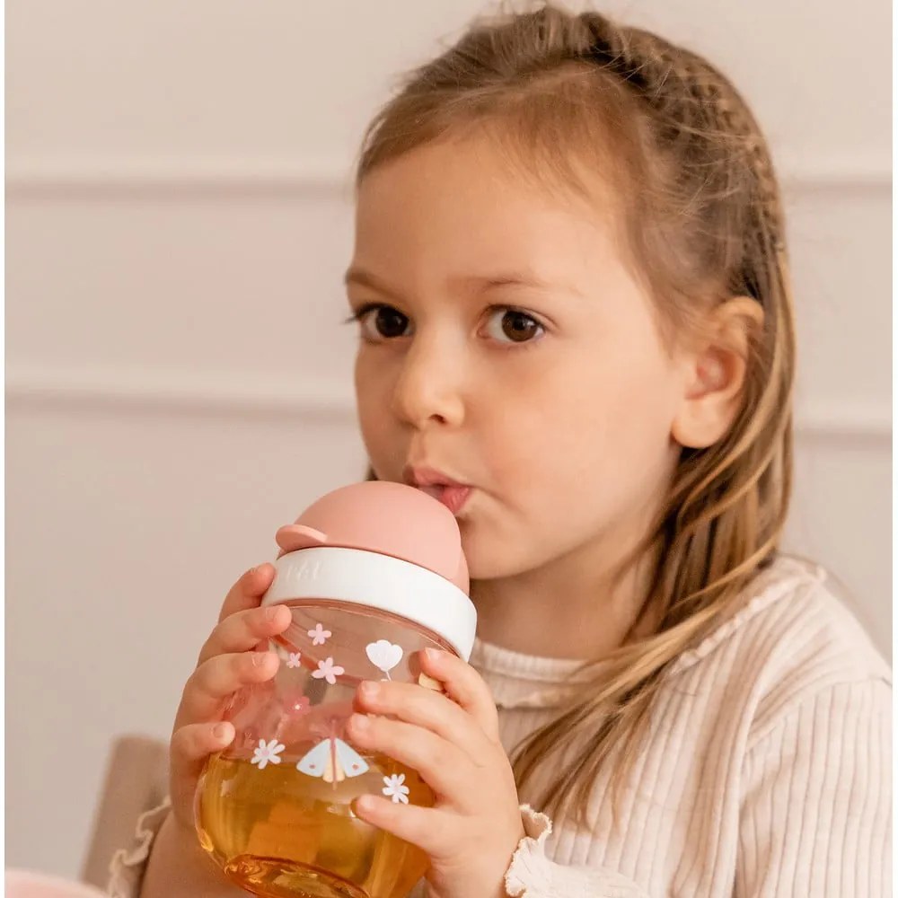 Bílá/světle zelená tritanová dětská lahev 300 ml Little Farm by Little Dutch – Mepal