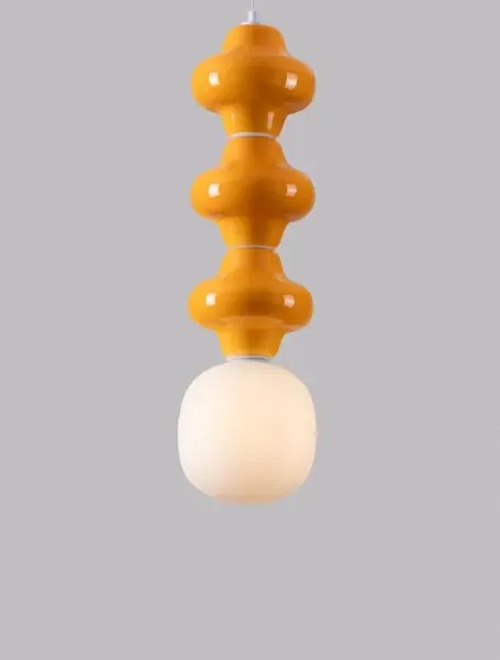 Oranžovo-bílý designový lustr Clio