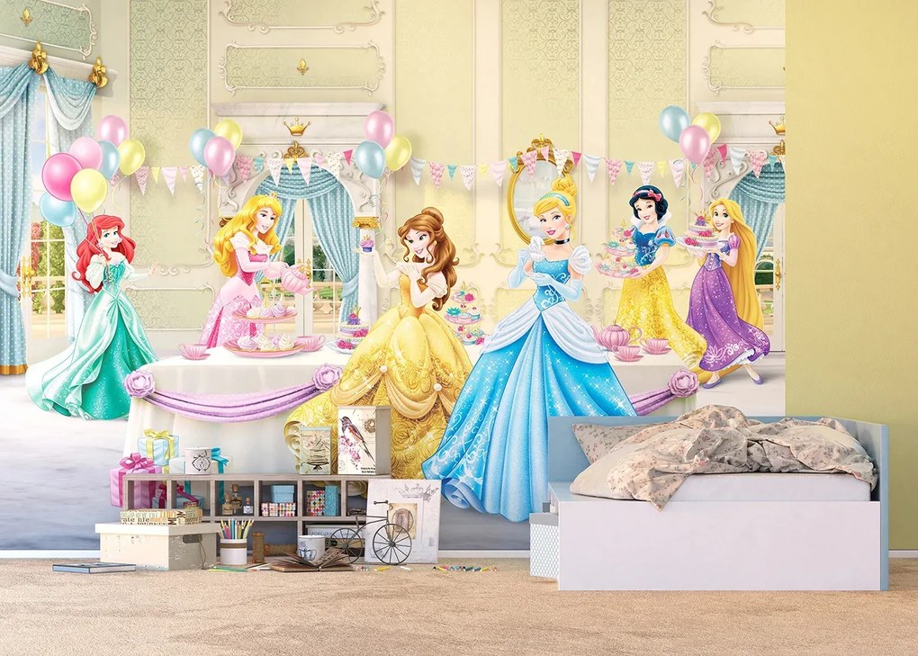 Dětská vliesová fototapeta na zed' Princezny na Plese, Disney | 360 x 270 cm | DFTDN 5066