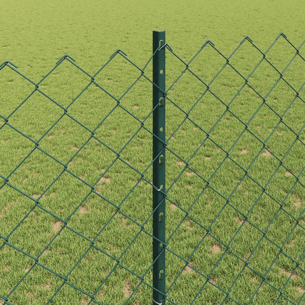 Plot s řetězovým odkazem a sloupkem 10 x 1,4 m Zelená Síťovina 3336242