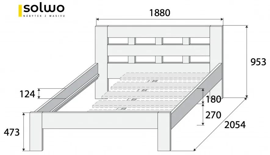 Masivní postel INA - Solwo Design Dřevo a odstín oleje: BUK Cink - Olejování přírodní, Rozměr spací plochy: 220x200