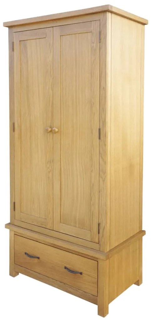 243188 vidaXL Šatní skříň s 1 zásuvkou 90 x 52 x 183 cm masivní dubové dřevo