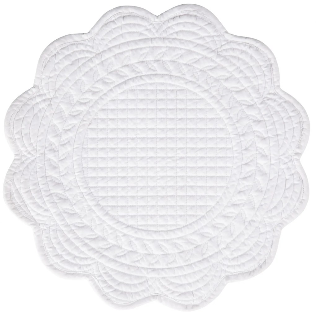CÔTÉ TABLE Prošívané prostírání Blanc 40 cm, bílá barva, textil