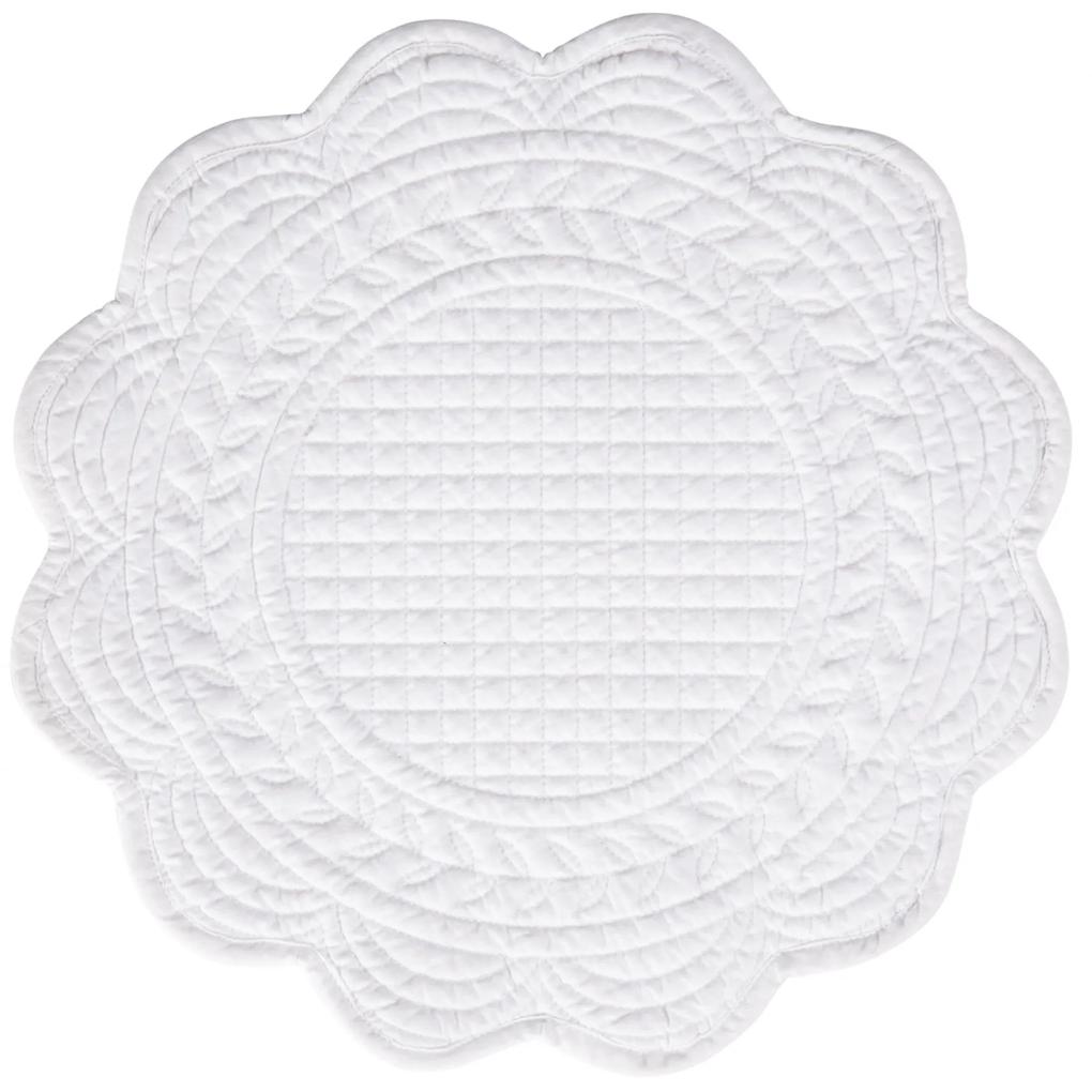 CÔTÉ TABLE Prošívané prostírání Blanc 40cm, bílá barva, textil