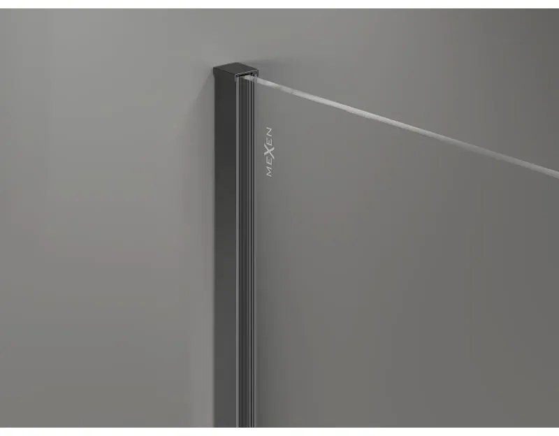 Mexen, Mexen Kioto-X sprchová stěna 50 x 200 cm, mráz 10 mm, pistolový kov - 800-050-101-95-30-X