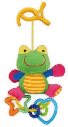 BABY MIX Plyšová hračka s chrastítkem Baby Mix žabka
