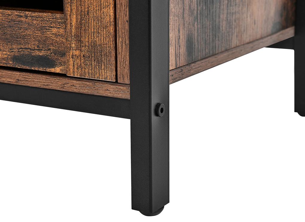 Televizní stolek v tmavém dřevě VILSECK Beliani