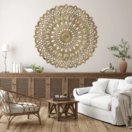 Elegantní mandala na zeď | Stylová dřevěná dekorace pro moderní interiér | SENTOP HDF0251-akcia20