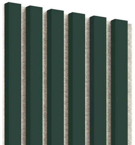 Akustické panely - lamely na krémové plsti - Lahvově zelená