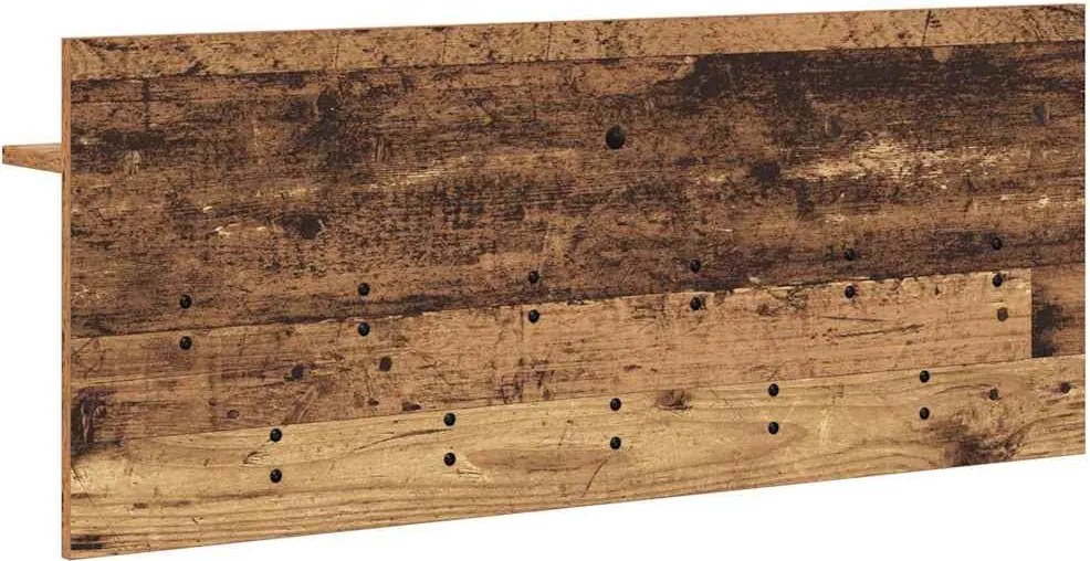 věšák, nástěnný, 1 prkno, háčky, kompozitní dřevo, 40x100x12 cm, staré dřevo, Dekorino TK20260019