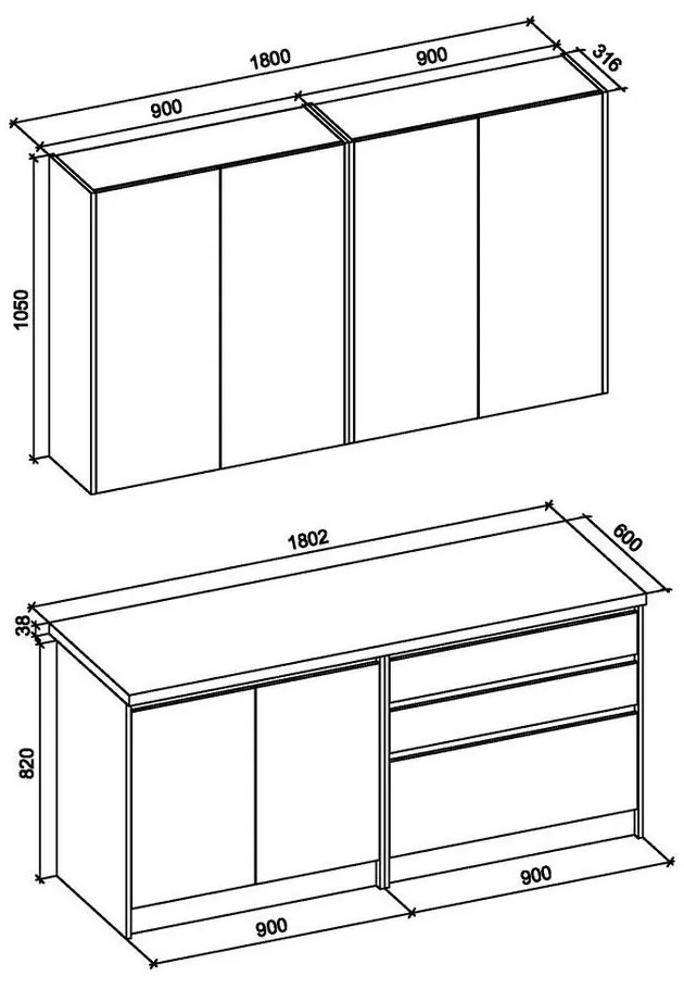 Halmar Kuchyňská linka Idea 180 cm