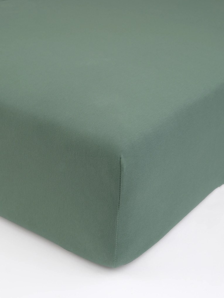 MK Lůžkoviny Jersey prostěradlo s elastanem 120 × 200 cm – olivové