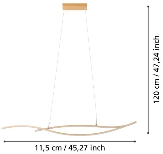 Eglo 901212 - LED Lustr na lanku GRISOLIA LED/20W/230V 4000K béžová