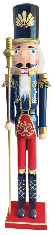 ACA DECOR Vánoční dekorace Louskáček - modrý Voják 60cm