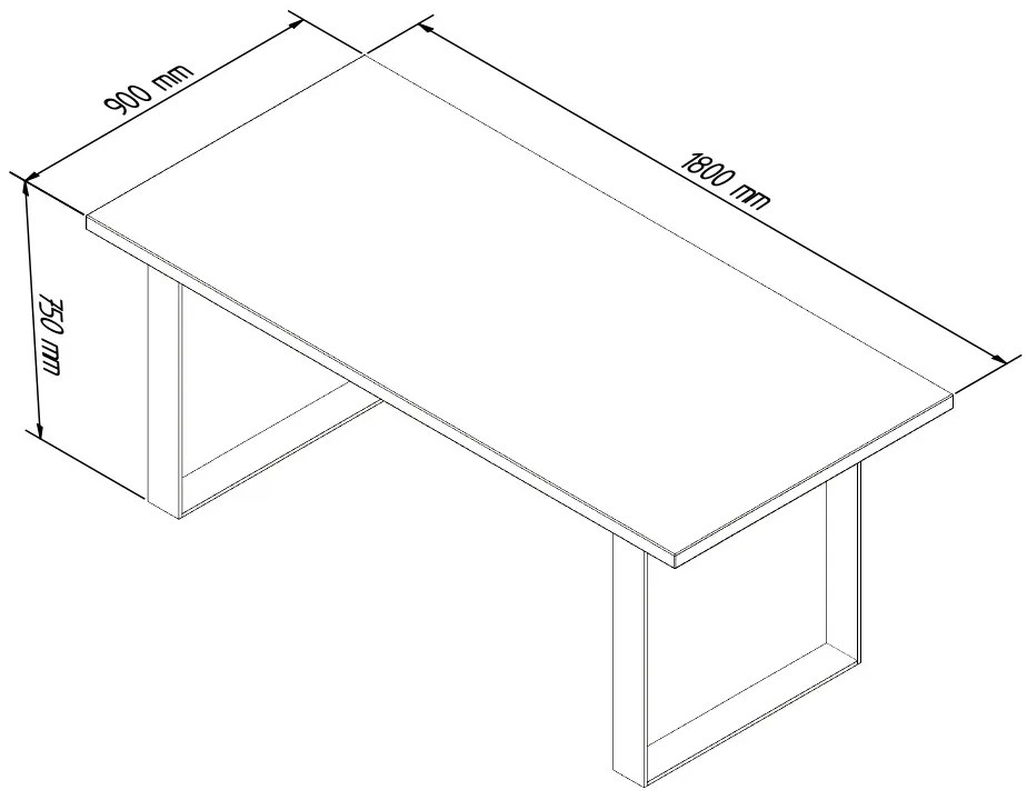 Wuders Jídelní stůl Oxford s masivní dubovou deskou 1500 x 900 mm