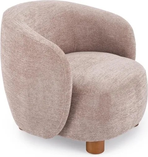 Designové křeslo BAKER — dřevo, látka, béžová