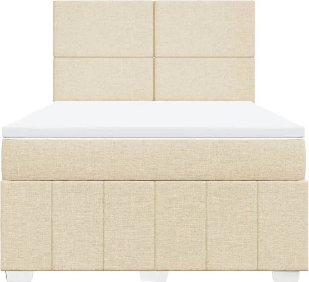 Box spring postel s matrací krémová 140x190 cm textil 3291661