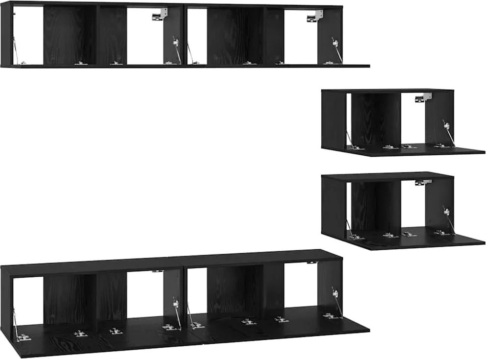 Sestava TV skříněk 6 ks Černý dub Kompozitní dřevo 3393160