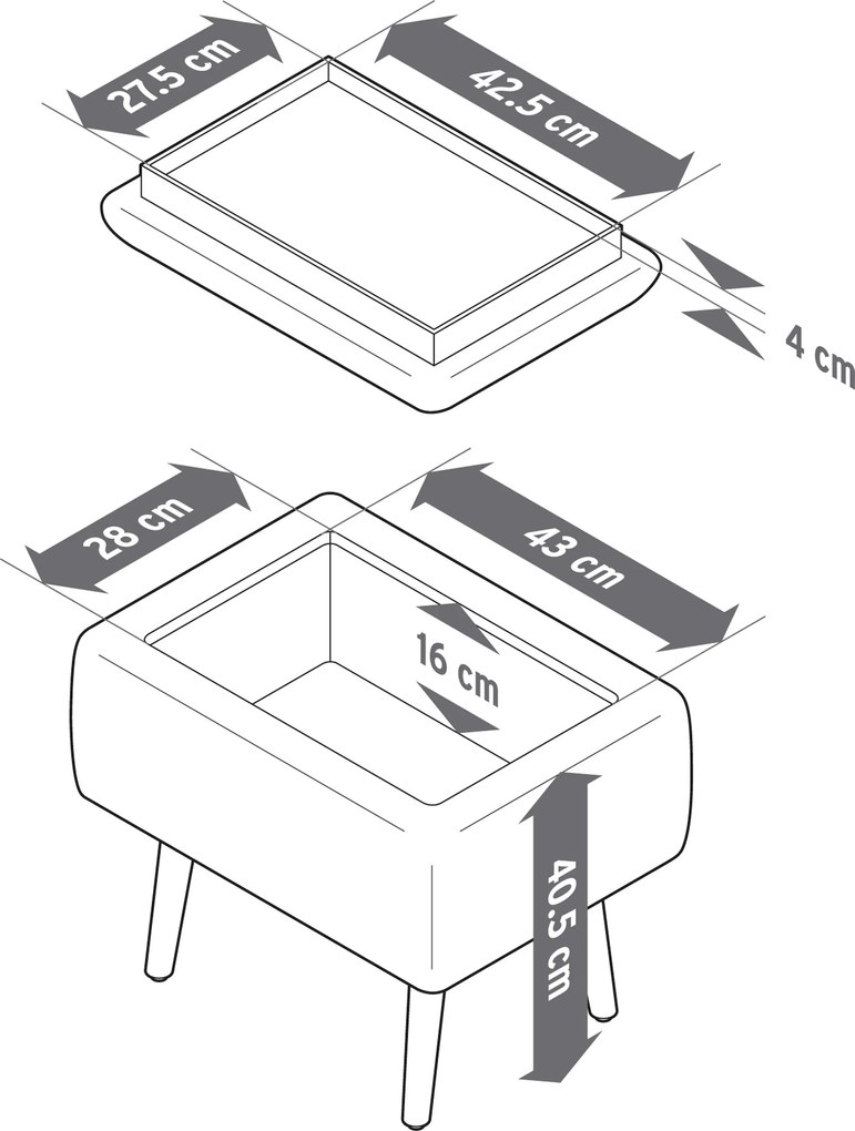 Tchibo - Taburet s úložným prostorem - barva: bílá