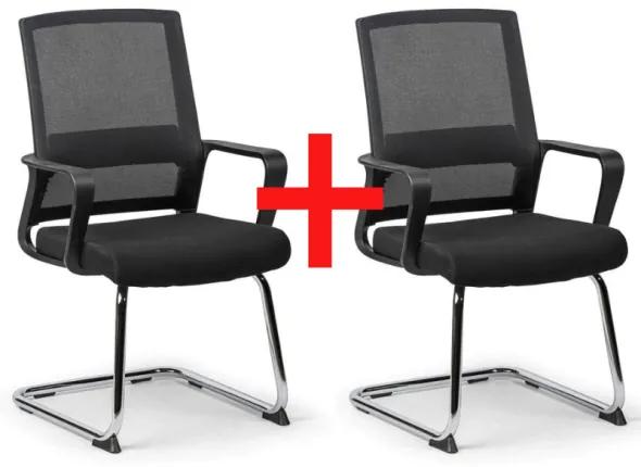 Konferenční židle LOW 1+1 ZDARMA, černá