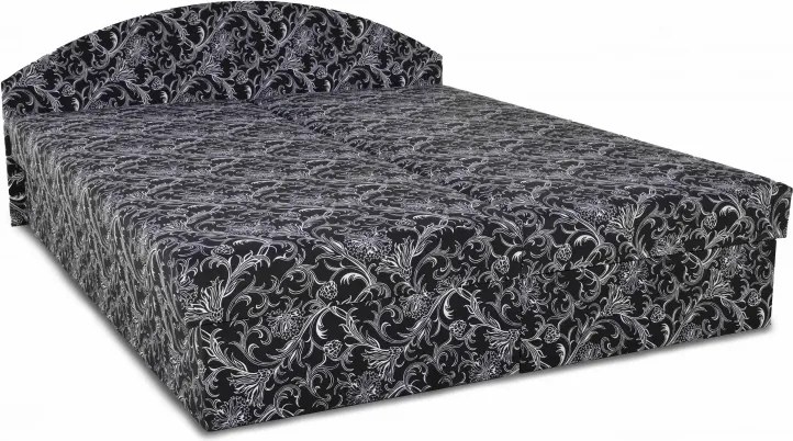 Manželská postel ÁJA s úložným prostorem, černo-bílá (vzor č.19)