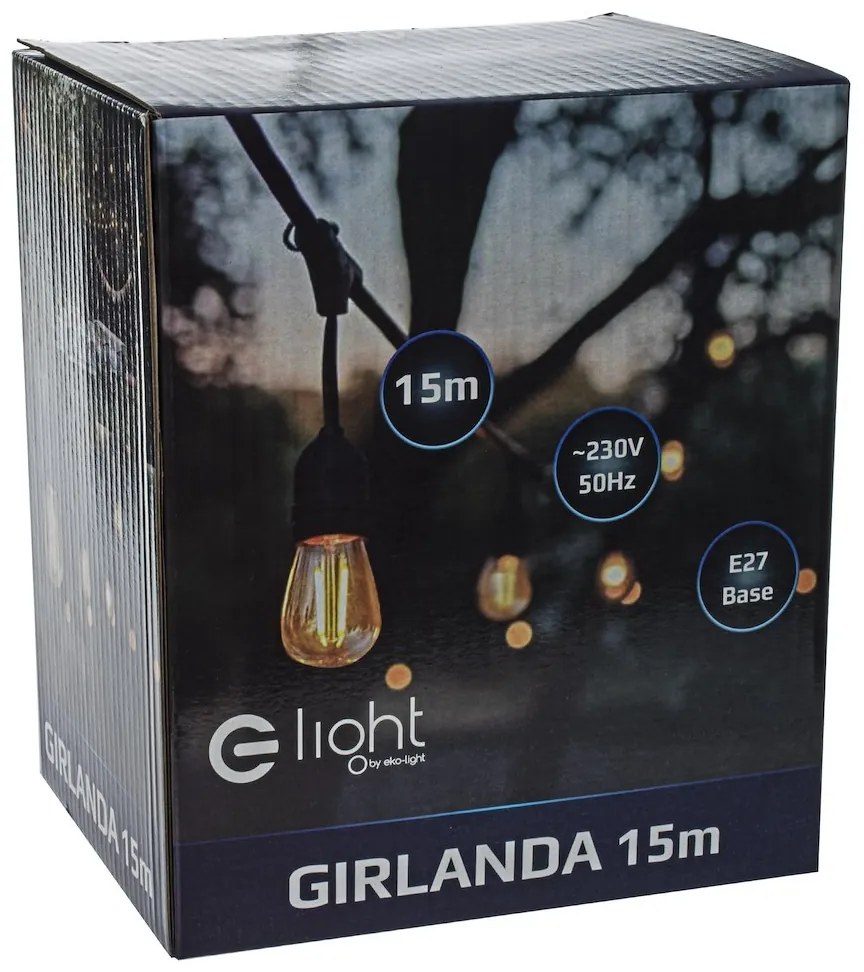 LED světelný řetěz Basic1, 15m, (bez žárovek), b