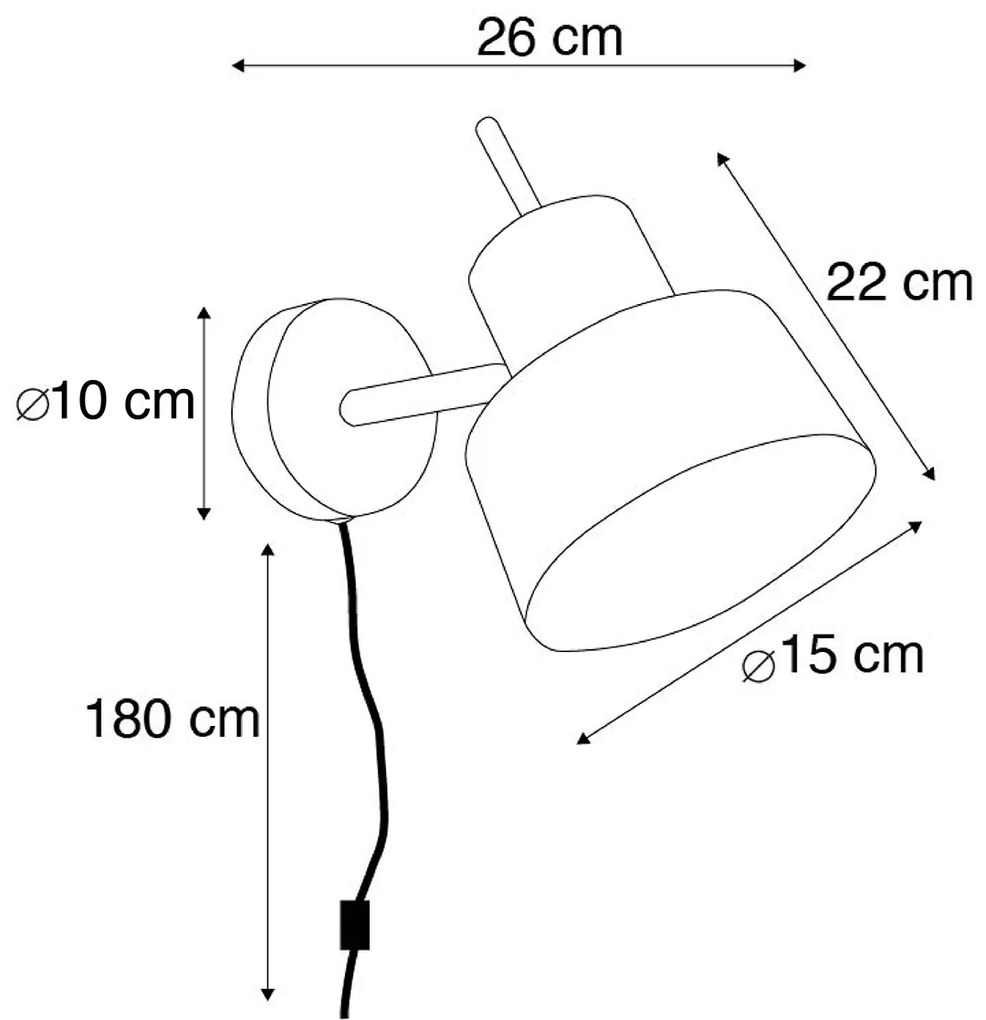 Chytrá nástěnná lampa černá vč. Wifi A60 - Chappie