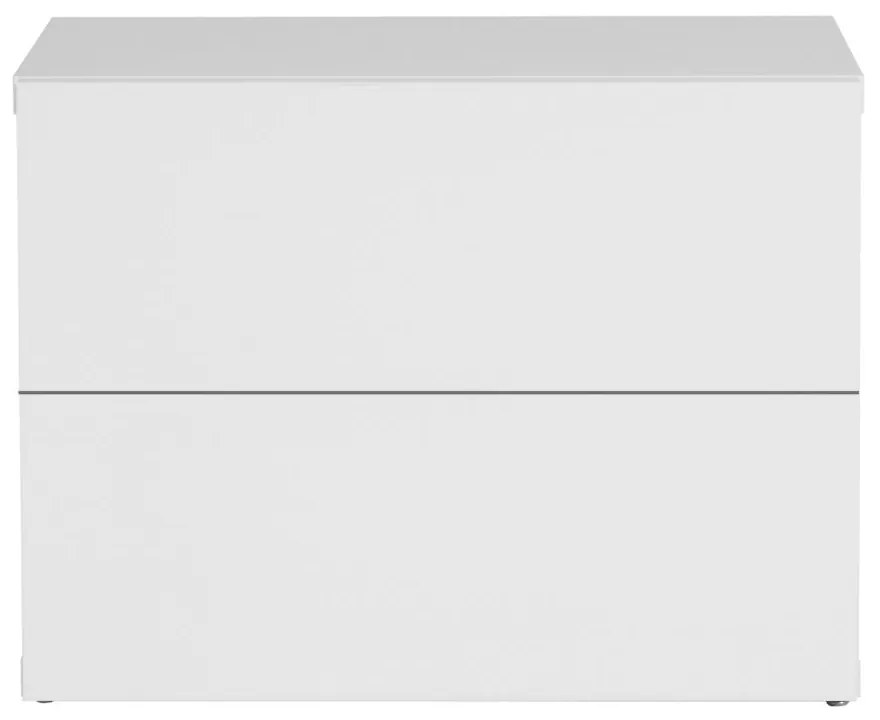 Bílý noční stolek se 2 zásuvkami TemaHome Aurora