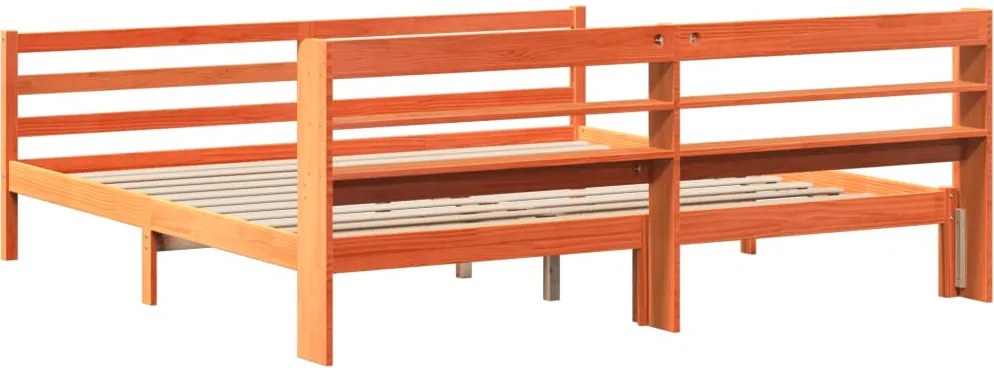 Postel bez matrace voskově hnědá 200 x 200 cm masivní borovice 3306667