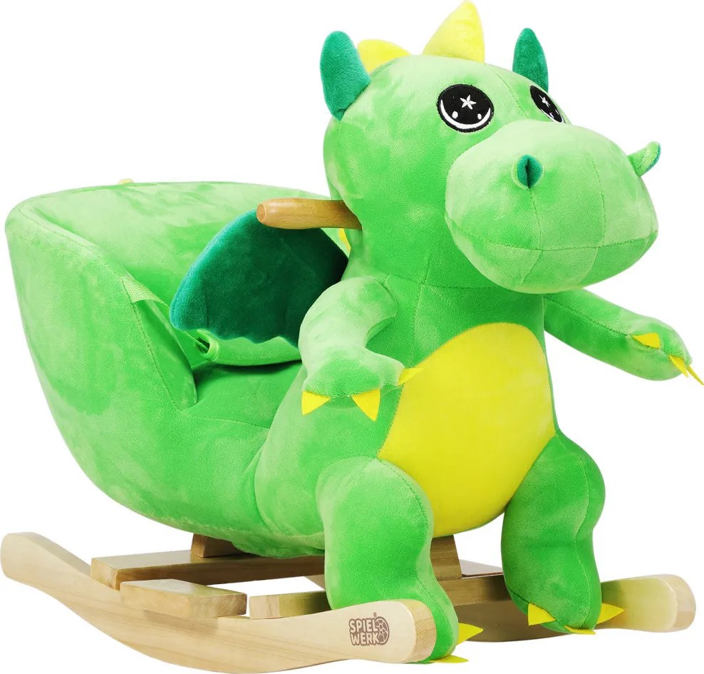 Spielwerk® Houpací zvířátko Dino Green s bezpečnostním pásem