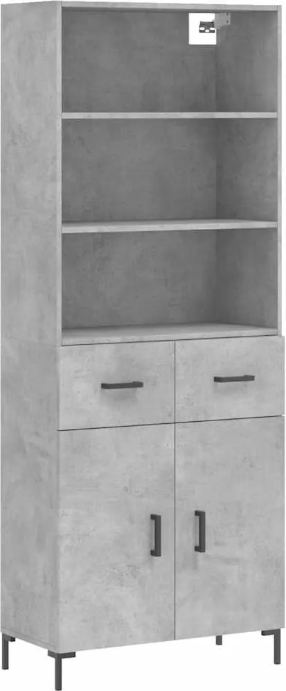 Skříň highboard betonově šedá 69,5x34x180 cm kompozitní dřevo 3200517