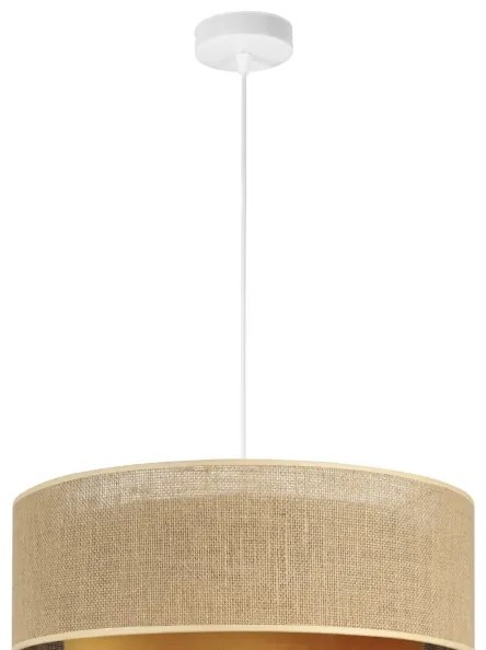 Lustr na lanku SARTA 1xE27/60W/230V pr. 45 cm měděná/juta