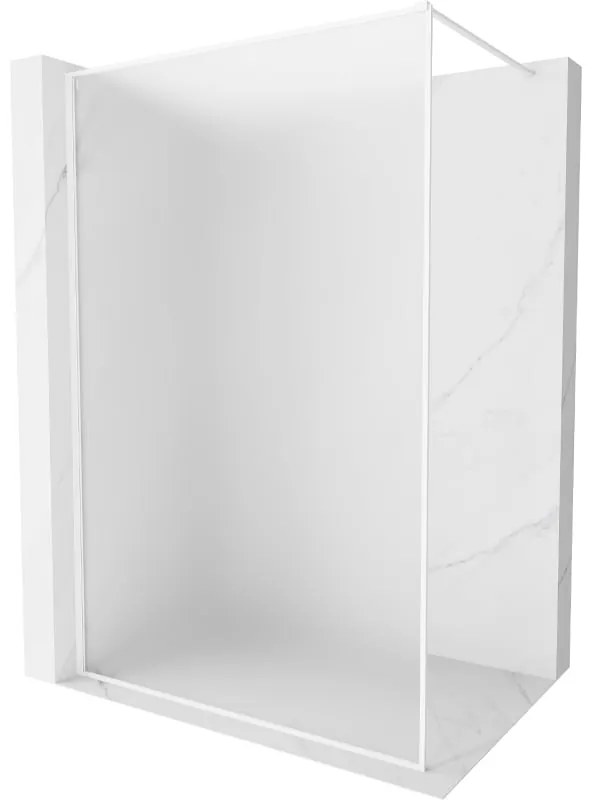 Mexen Kioto-F, sprchová zástěna s rámem 100 x 202 cm, 8 mm sklo námraza, bílý profil, 800-100-104-20-30