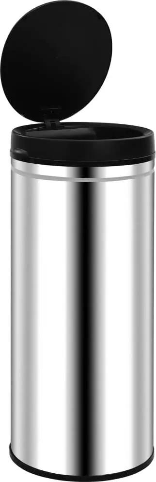 vidaXL Odpadkový koš s automatickým senzorem 80l uhlíková ocel [322697] Barva: Stříbrná