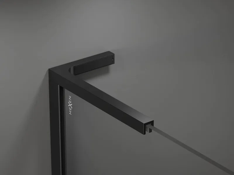 Mexen Kioto L sprchová zástěna Walk-in 105 x 200 cm, transparentní, černá - 800-105-103-70-00