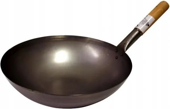 Wok z uhlíkové oceli, průměr 35 cm – zaoblený