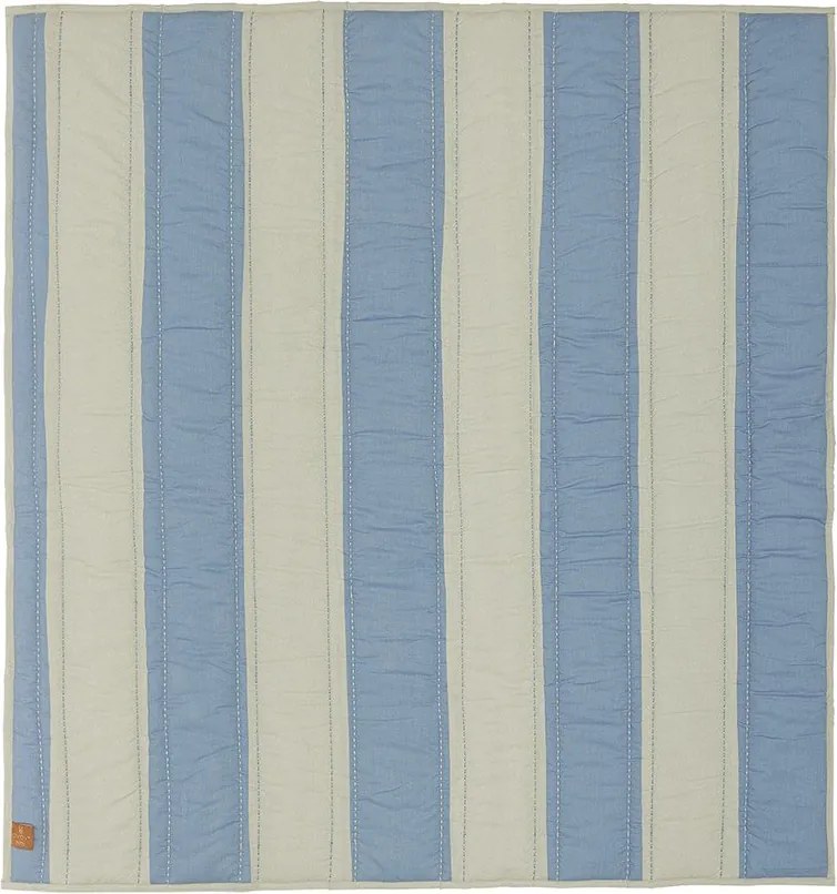 Modrá/krémová dětská hrací podložka 130x140 cm Striped – OYOY Mini