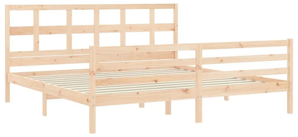 Rám postele s čelem 200 x 200 cm masivní dřevo,  3194851