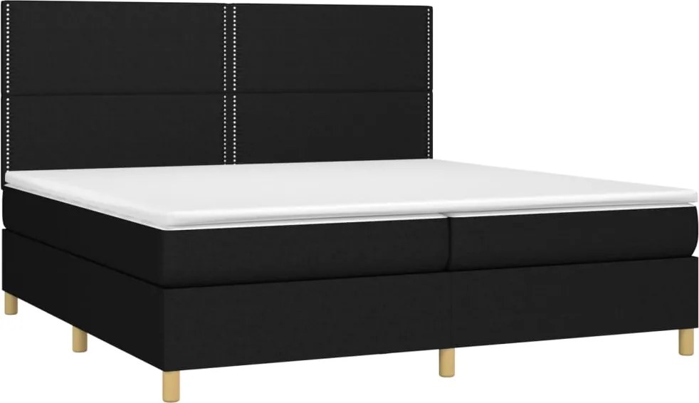 Box spring postel s matrací černá 200x200 cm textil 3142283