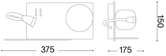 Ideal Lux - LED Nástěnné svítidlo s lampičkou BOOK 1xG9/28W + LED/3W/230V černá