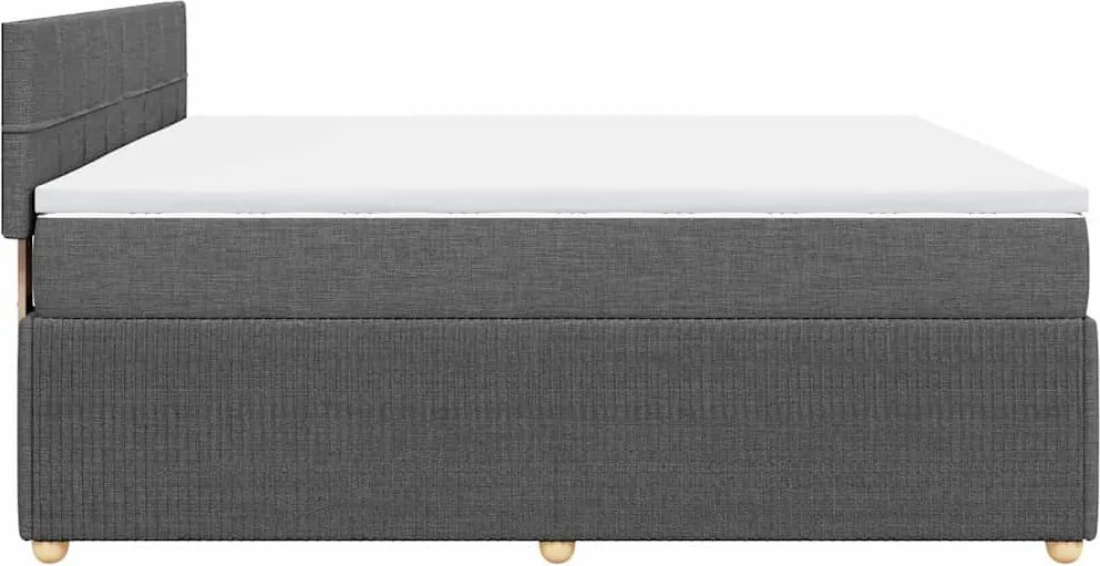 Box spring postel s matrací tmavě šedá 200x200 cm textil 3287564