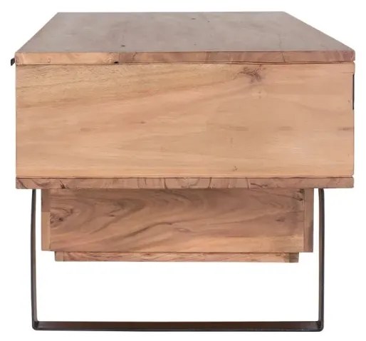 furniture-nabytek.cz - Masivní TV stolek Auckmore z akácie, lakovaný, hnědý – 155×45×40 cm