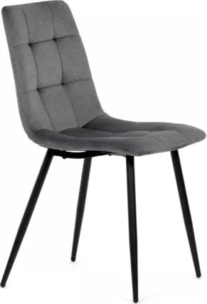 Jídelní židle šedá látka čtyřnohá kovová černá podnož DCL-X7015 GREY2