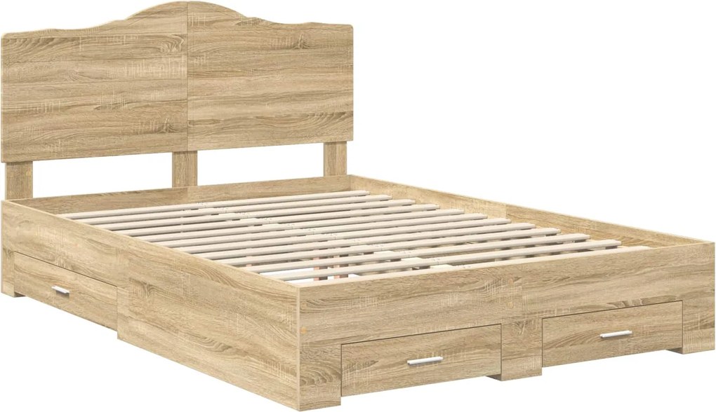 Rám postele s čelo Sonoma dub 150 x 200 cm Kompozitní dřevo 3413589