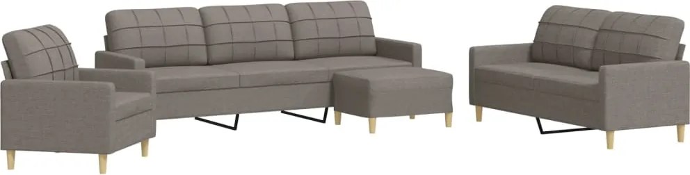 4dílná sedací souprava s podnožkou taupe textil 3278302