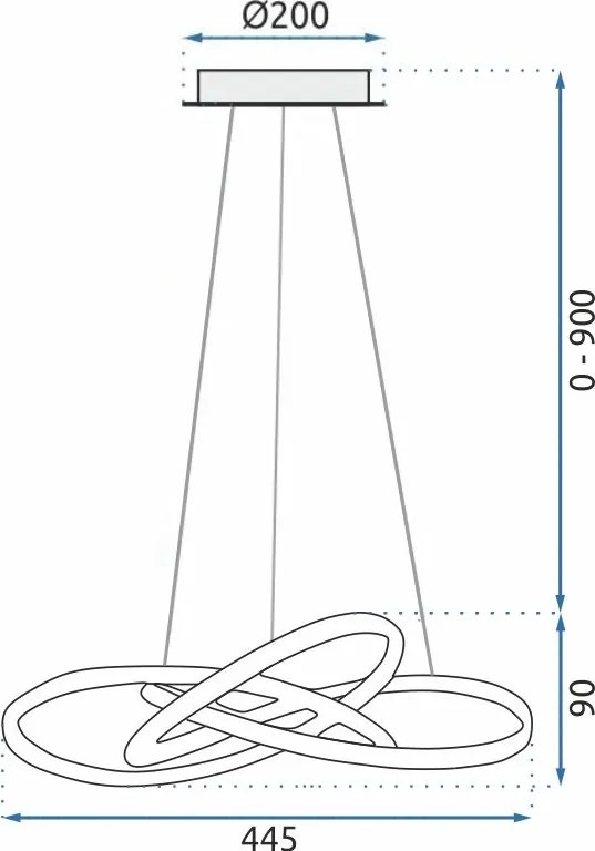 Toolight - Moderní LED kruhové závěsné stropní svítidlo + dálkové ovládání APP390-CP, zlatá, OSW-06906