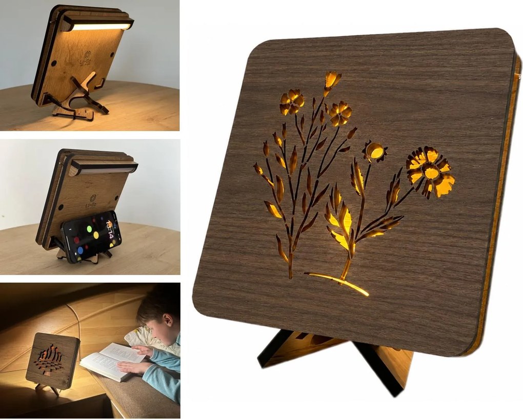 Li-Go "Hvozdík" lampa 19x19 cm provedení povrchu: ořech